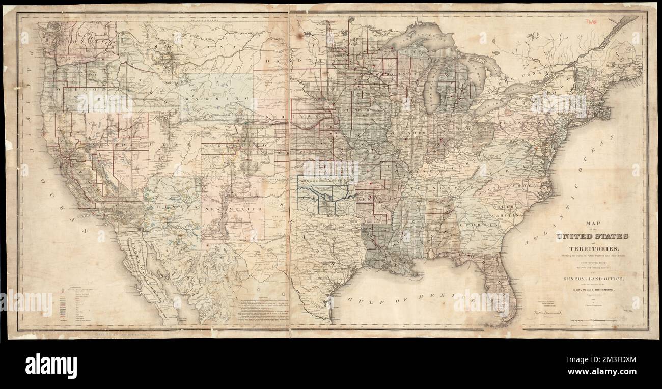 Map of the United States and territories, showing the extent of public ...
