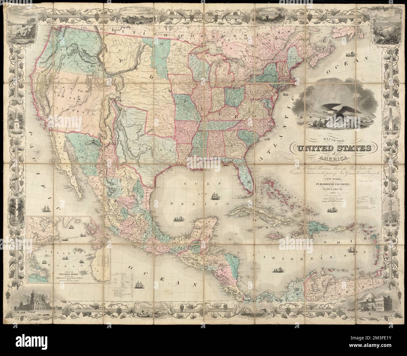 Map of the United States of America, the British Provinces, Mexico, the ...