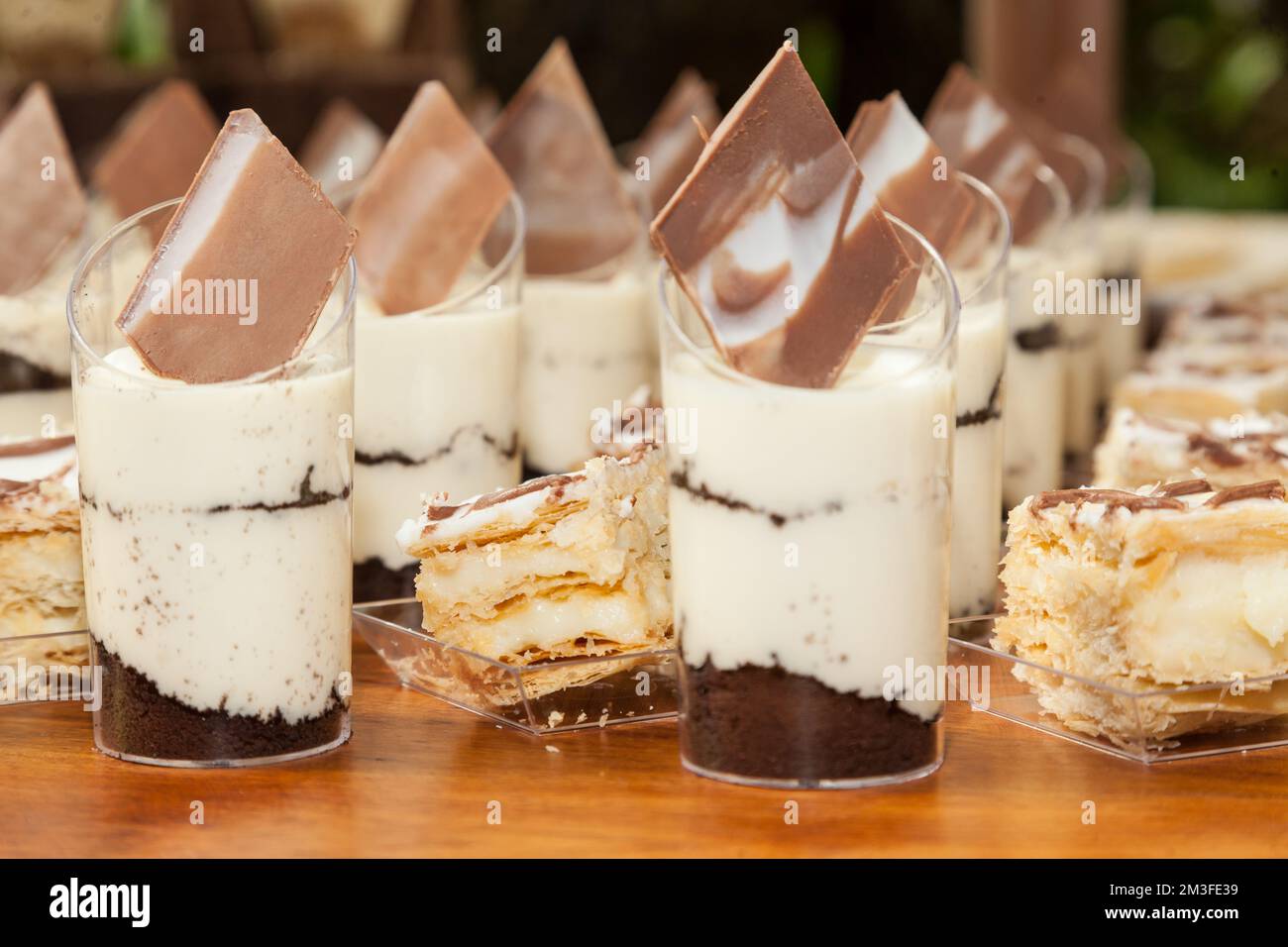 Desserts, Individual Presentation For The Guests At The Reception Stock ...