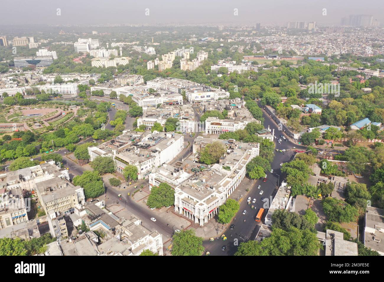 Aerial View of Connaught Place Located at New Delhi, India Stock Photo ...