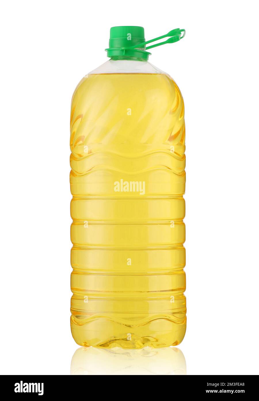 large plastic oil bottle on white background Stock Photo - Alamy