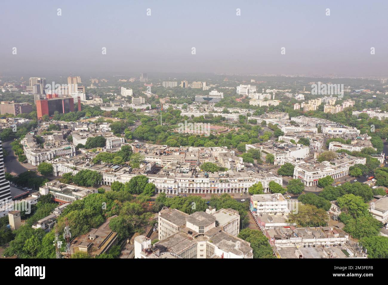 Aerial View of Connaught Place Located at New Delhi, India Stock Photo ...