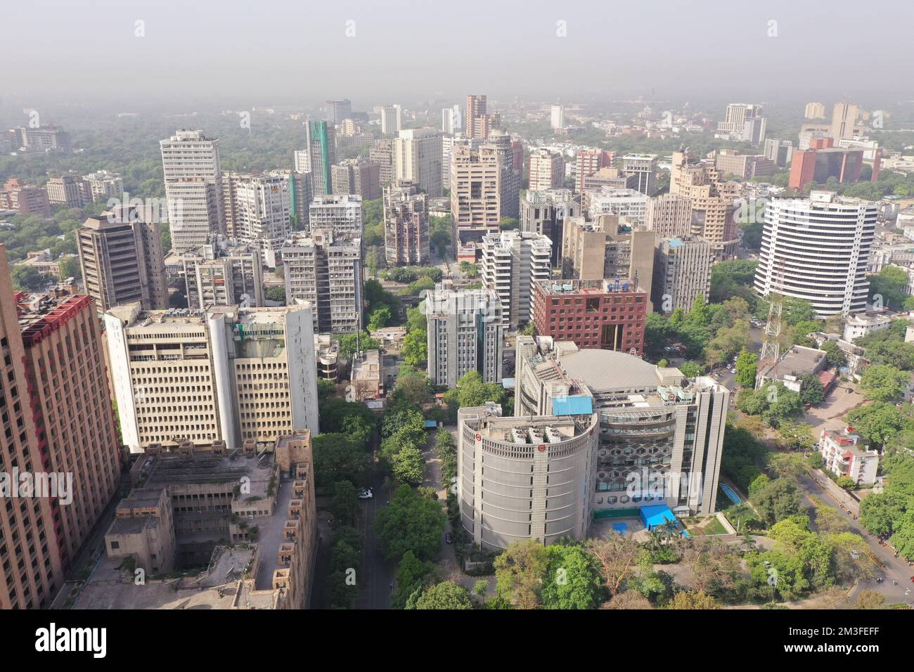Aerial View of Connaught Place Located at New Delhi, India Stock Photo ...