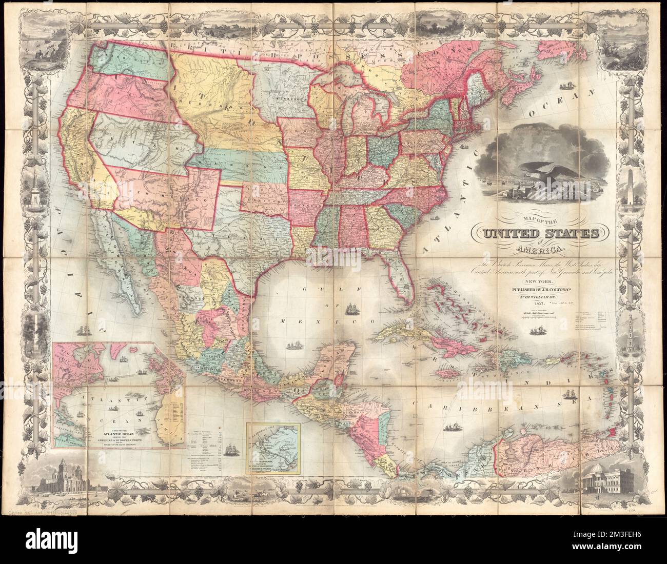 Map of the United States of America, the British provinces, Mexico, the ...