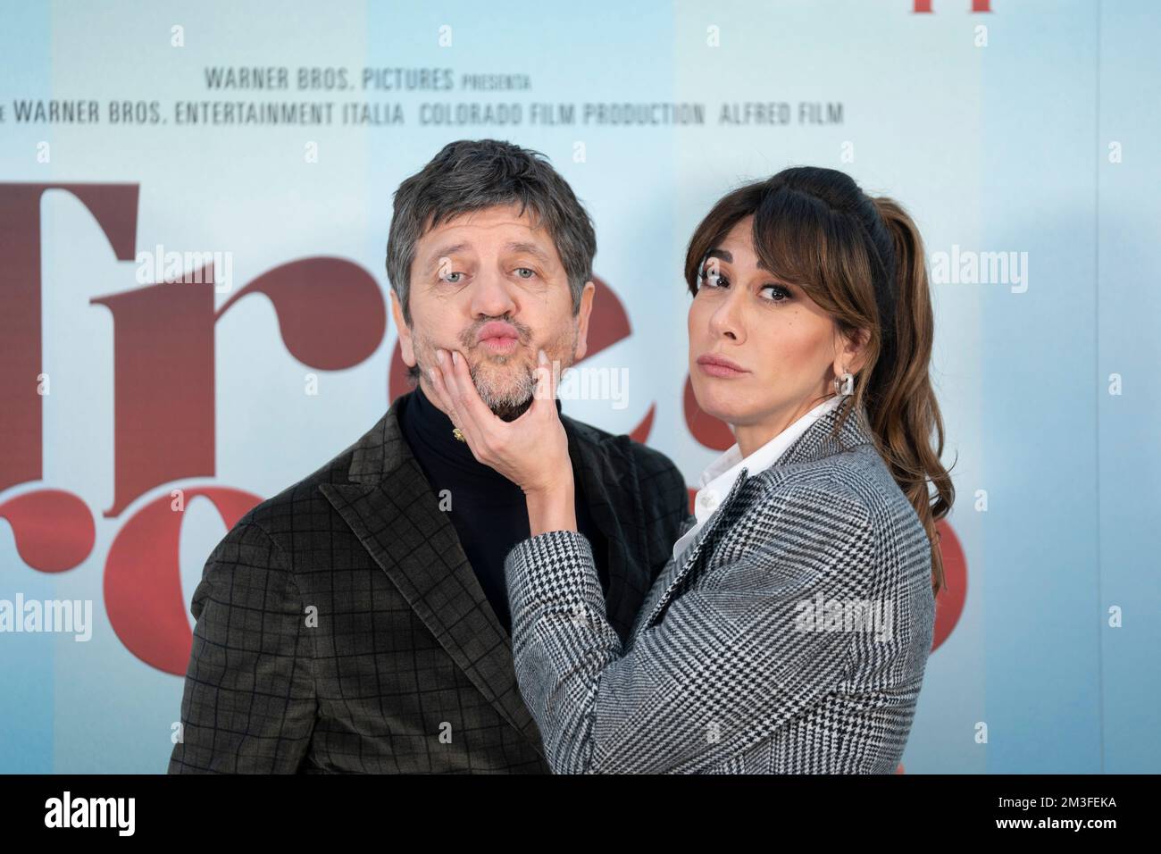 Rome, Italy, December 15, 2022 - Virginia Raffaele with Fabio De Luigi ...