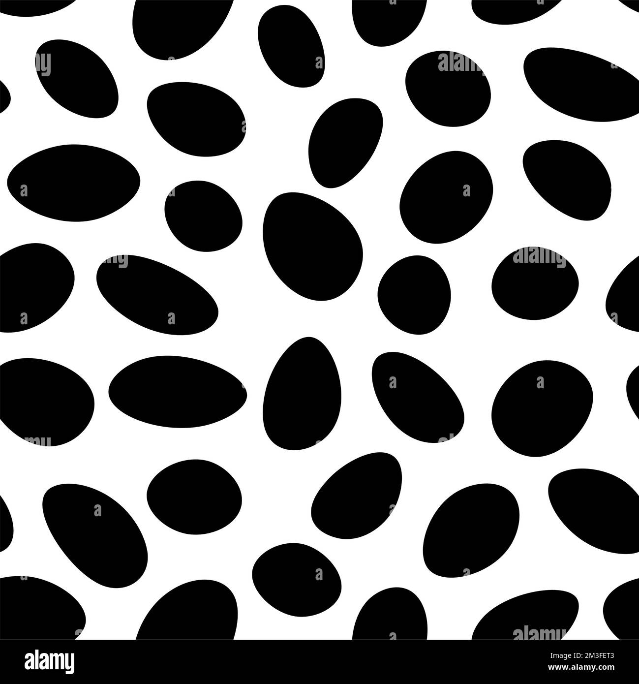 Abstract background in black and white. Black ovals on a white ...