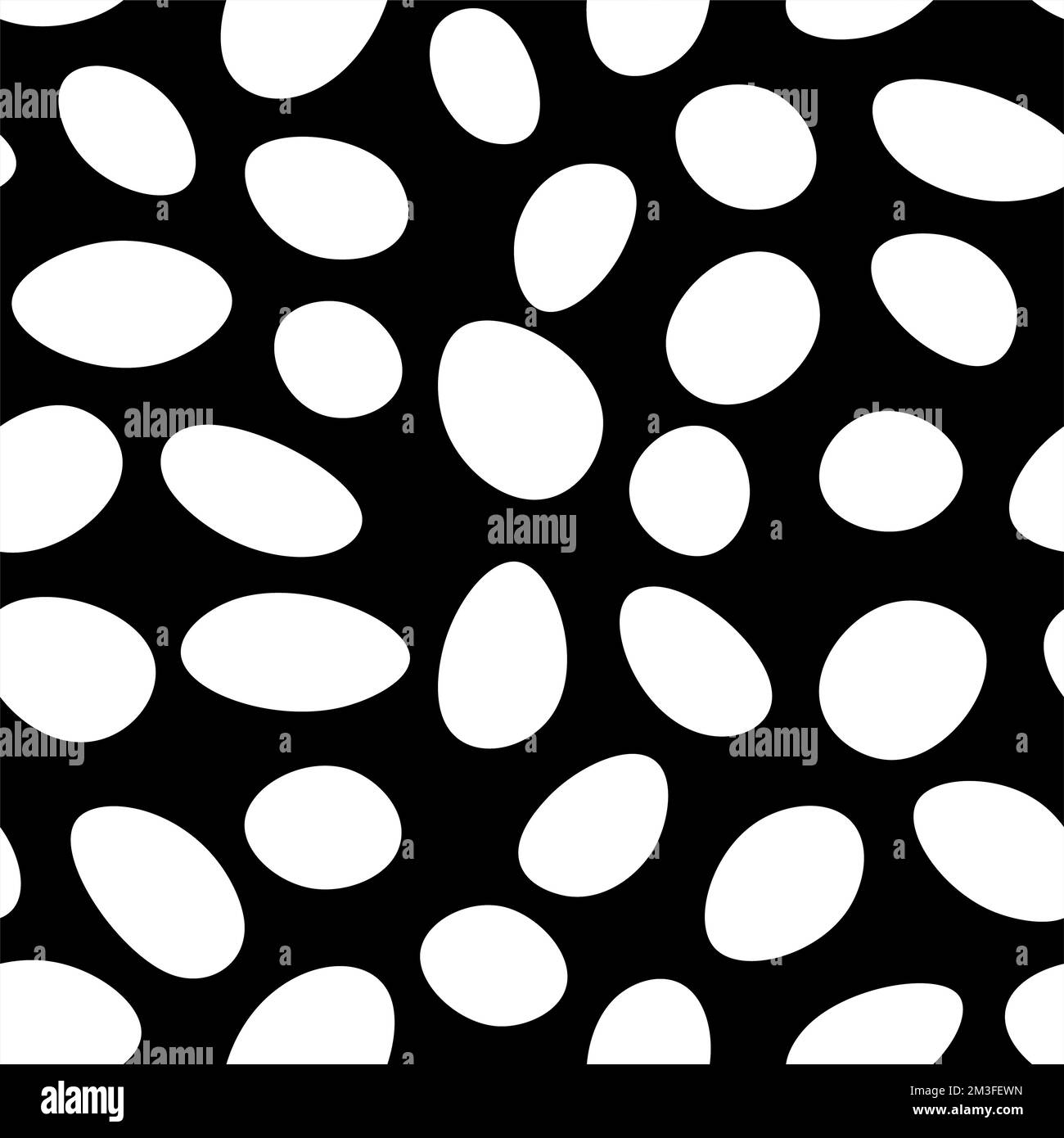 Abstract background in black and white. White ovals on a black ...