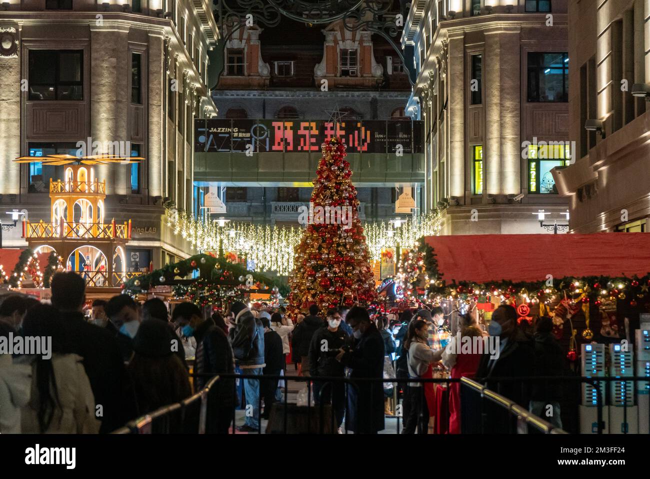 SHANGHAI, CHINA - DECEMBER 15, 2022 - The German Christmas Market is ...