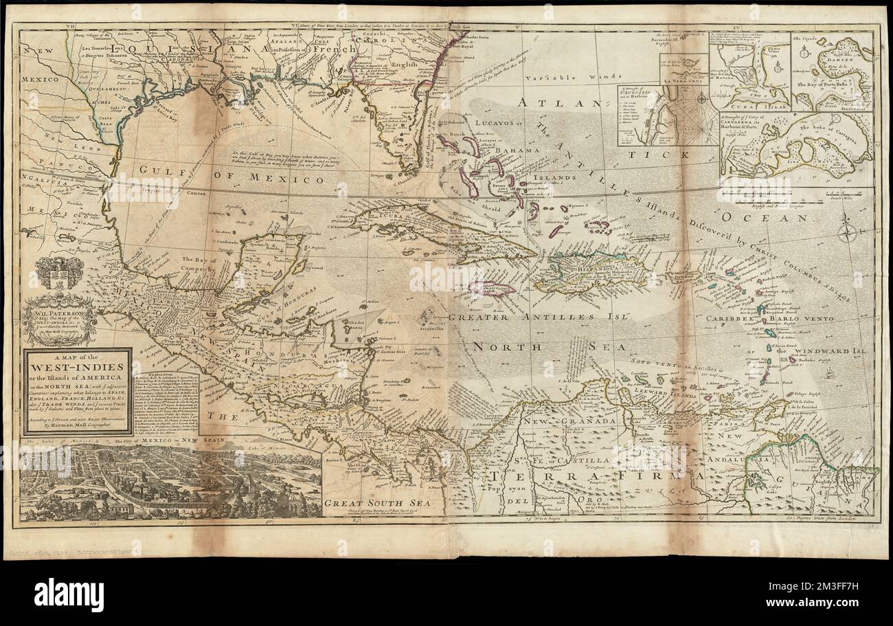 Islands of the caribbean map 1800 hi-res stock photography and images ...