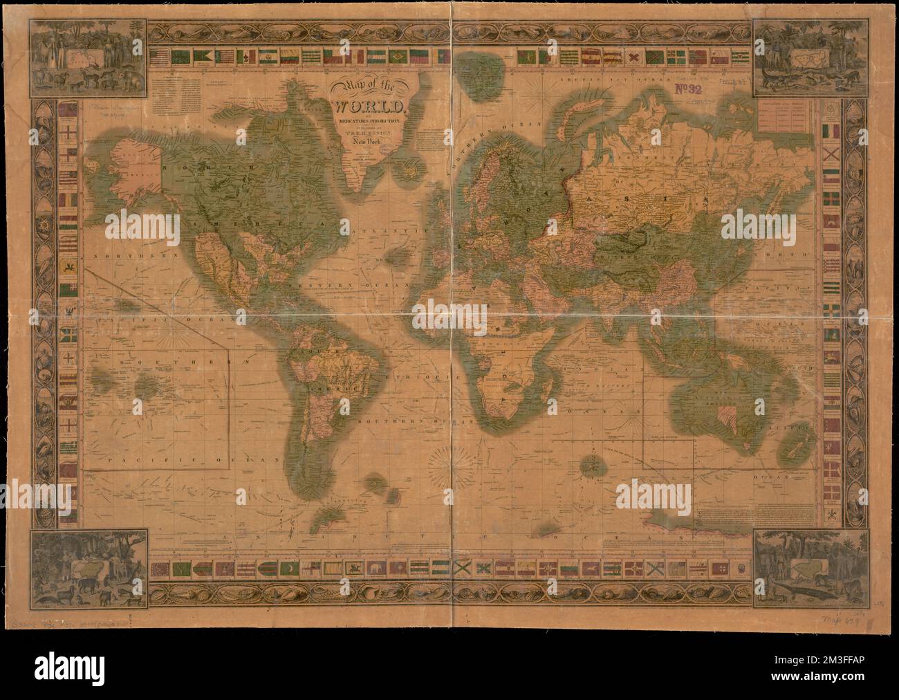 Map of the world, on Mercator's projection , World maps Norman B ...