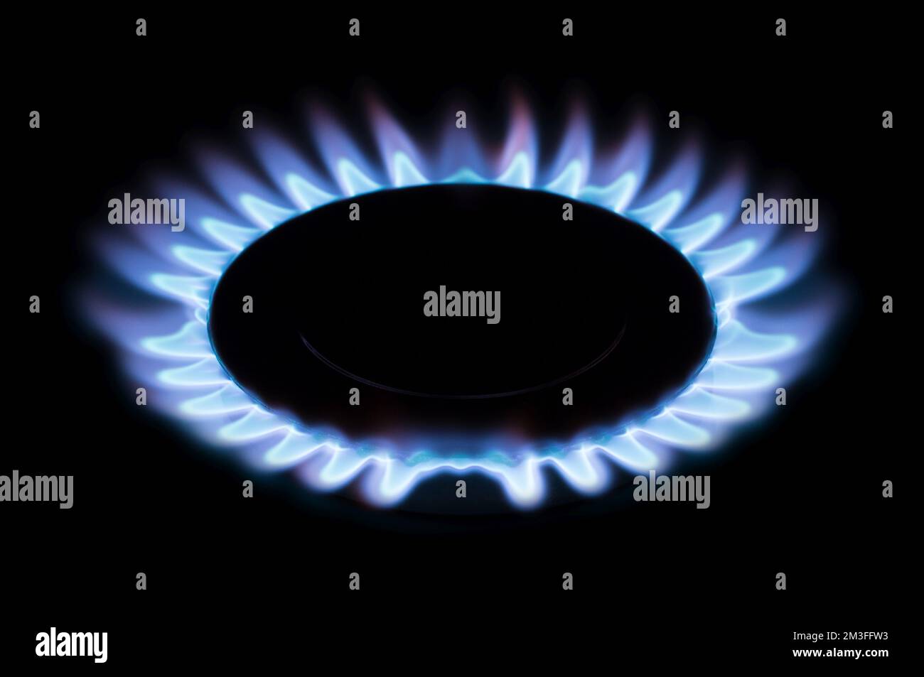 Gas burner, kitchen stove cooking flame close up shot Stock Photo - Alamy