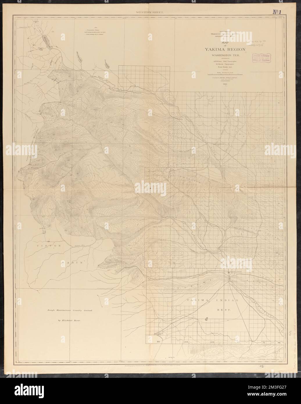 Map of Yakima Region, Washington, Ter. , Yakima River Valley Wash ...