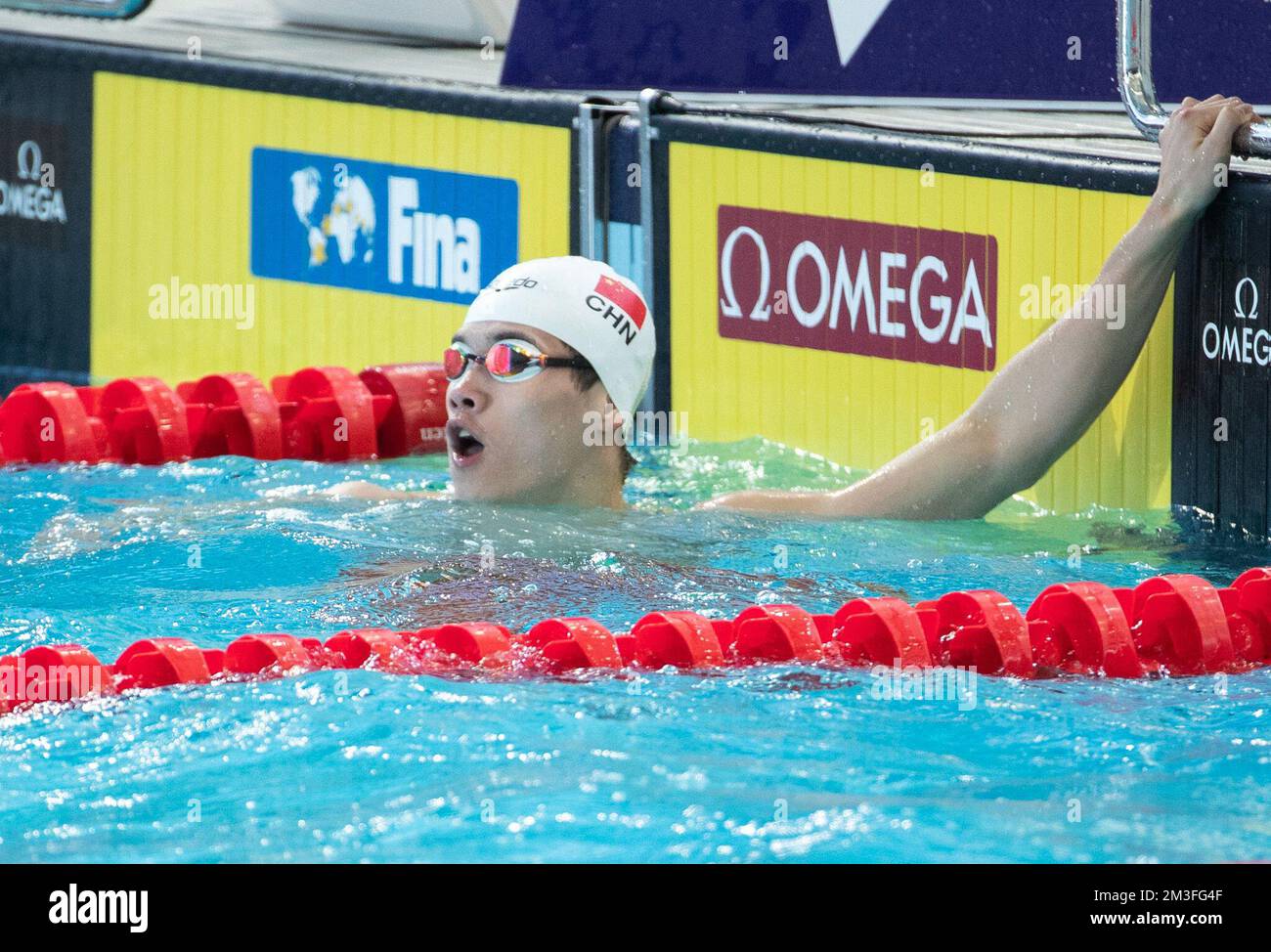 MELBOURNE, Dec. 15, 2022 (Xinhua) -- Pan Zhanle of China reacts after ...