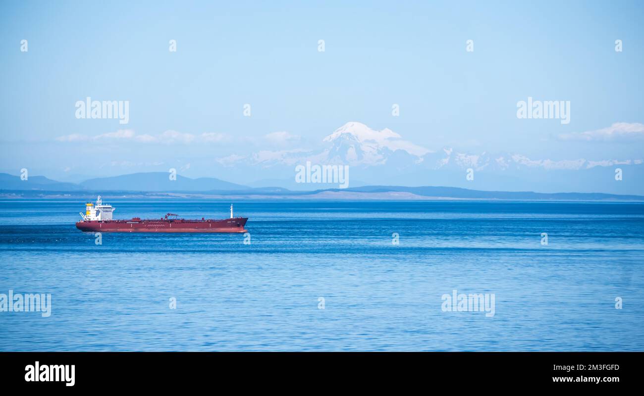 A cargo oil tanker ship in the ocean in Alaska, USA Stock Photo - Alamy