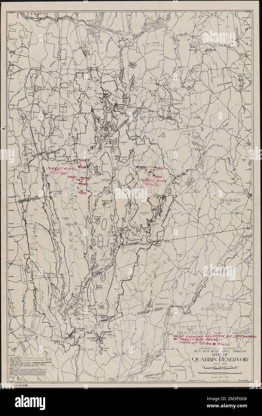 Map showing location of photographs of forest fire areas, fires of May ...