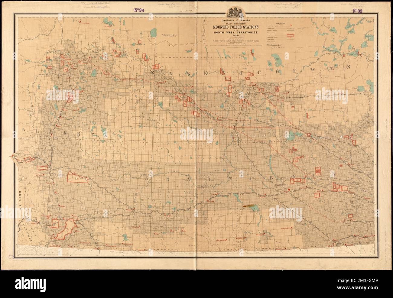Map showing mounted police stations in the North West Territories ...