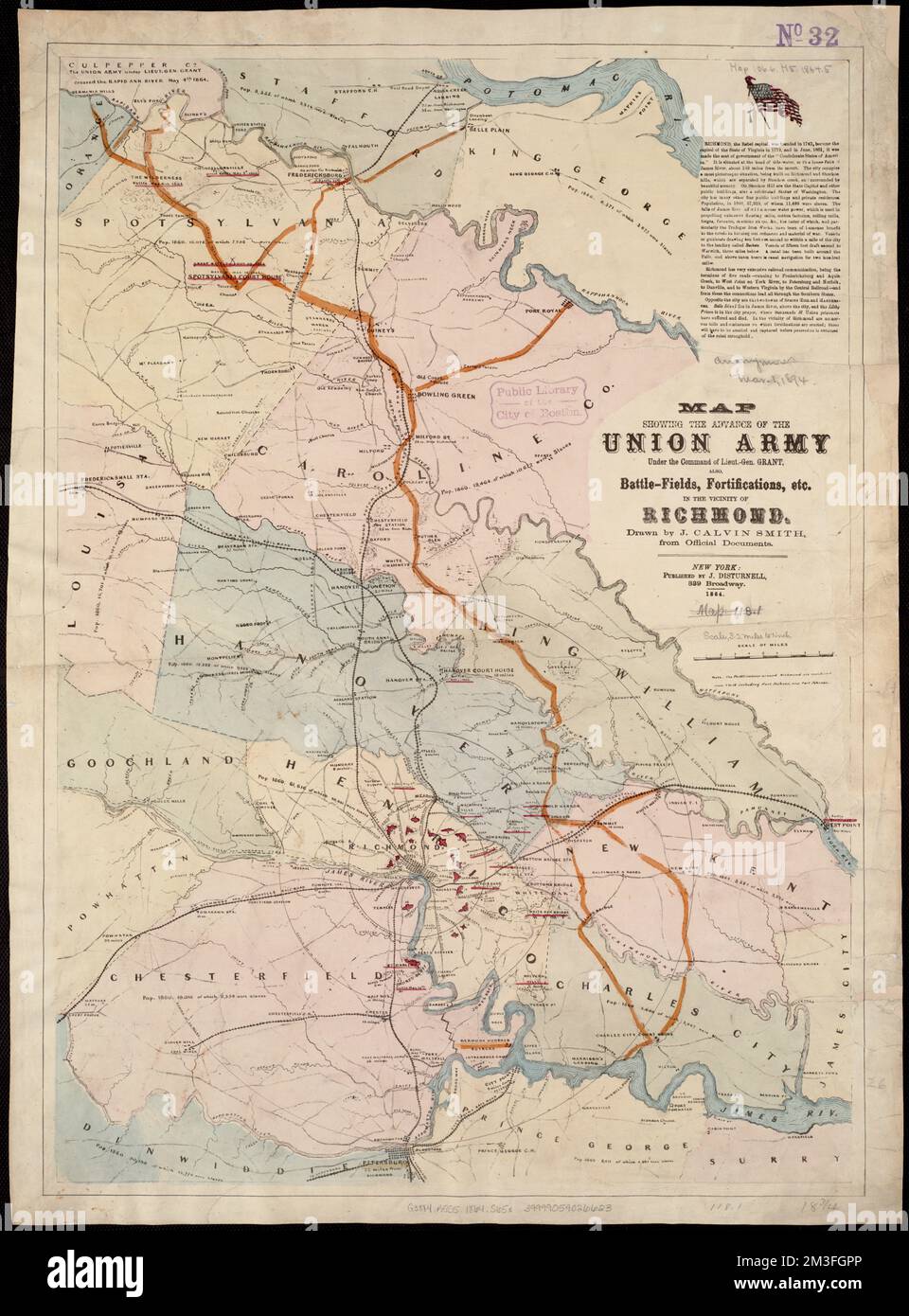 Map showing the advance of the Union army under the command of Lieut ...