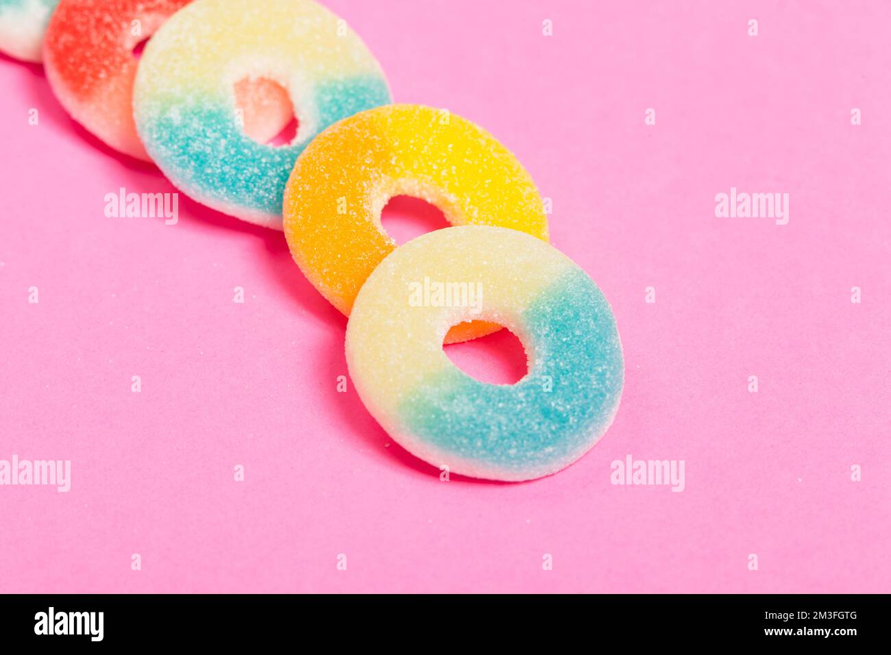 Delicious Round Gelatin Candies With Sugar Stock Photo - Alamy