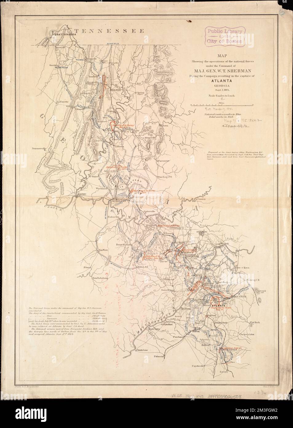Map showing the operations of the national forces under the command of ...