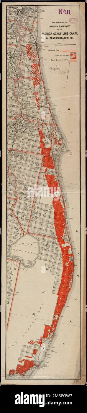 Map showing the lands & waterway of the Florida Coast Line Canal ...