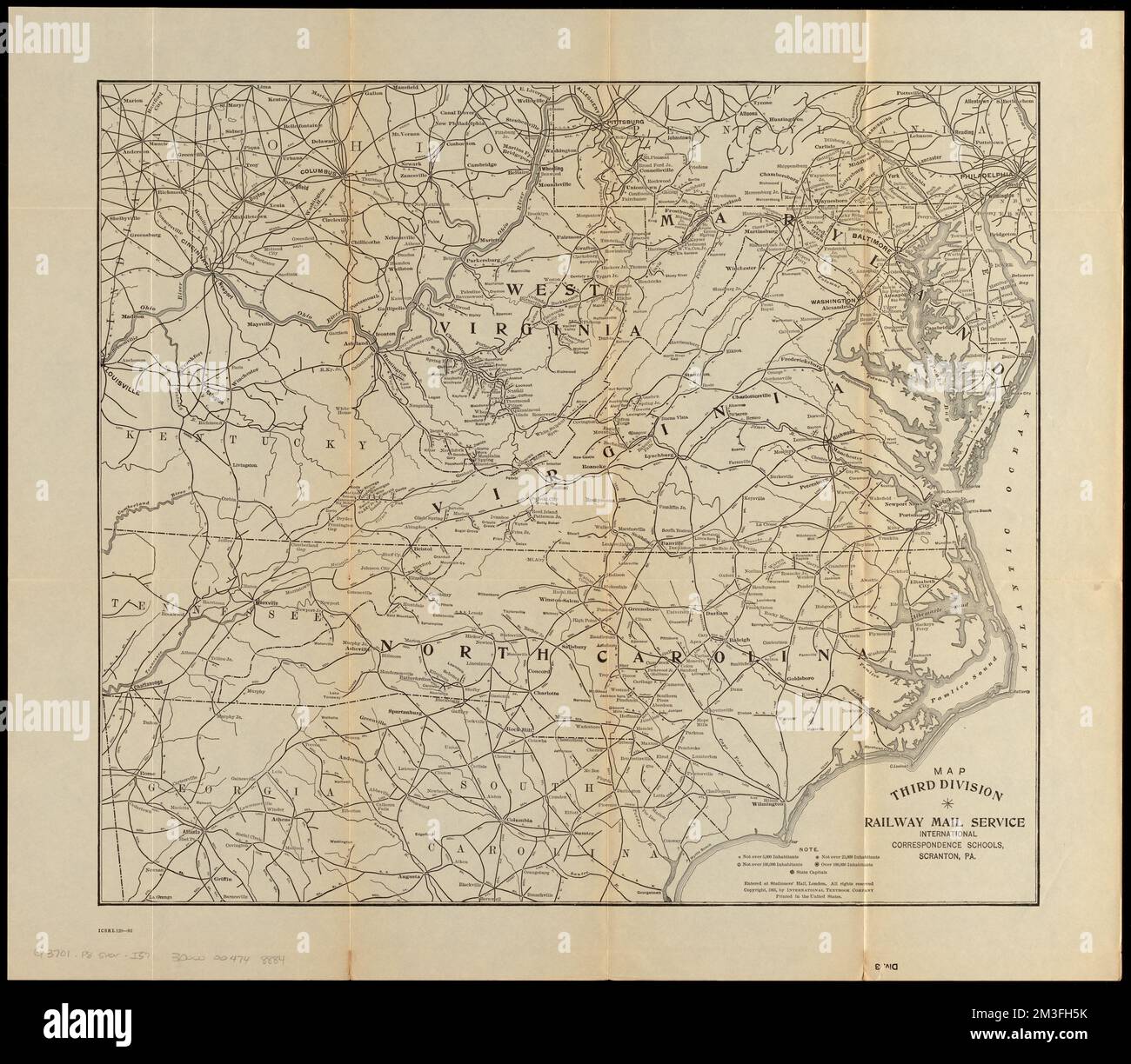 Map third division railway mail service , Postal service, Southern ...