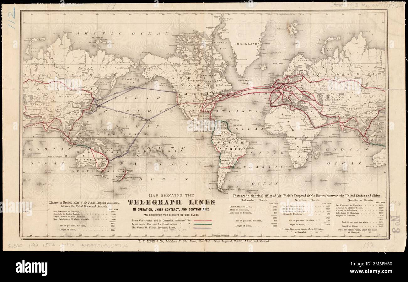 Map showing the telegraph lines in operation, under contract, and ...