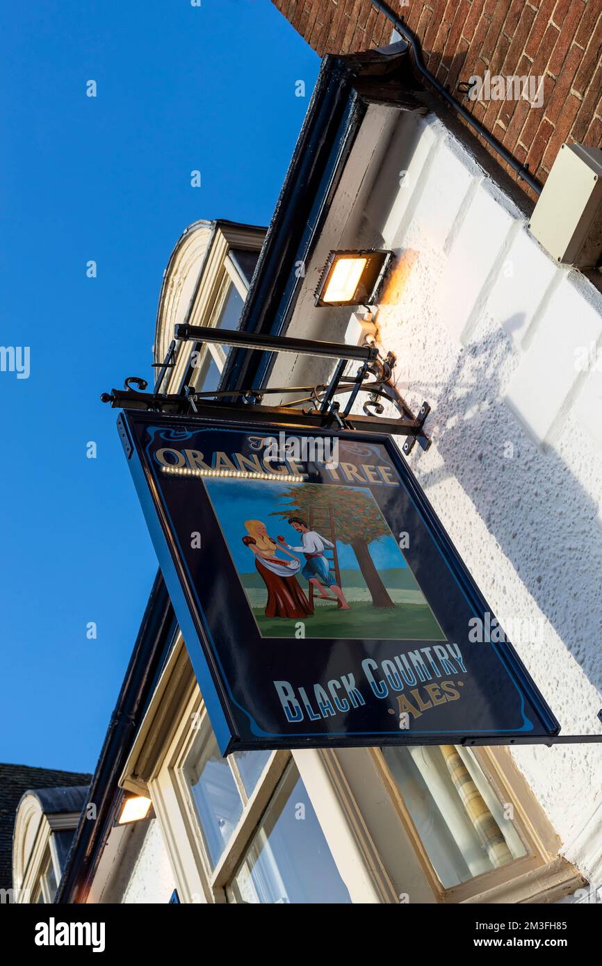 The Orange Tree pub sign, Hereford Stock Photo - Alamy