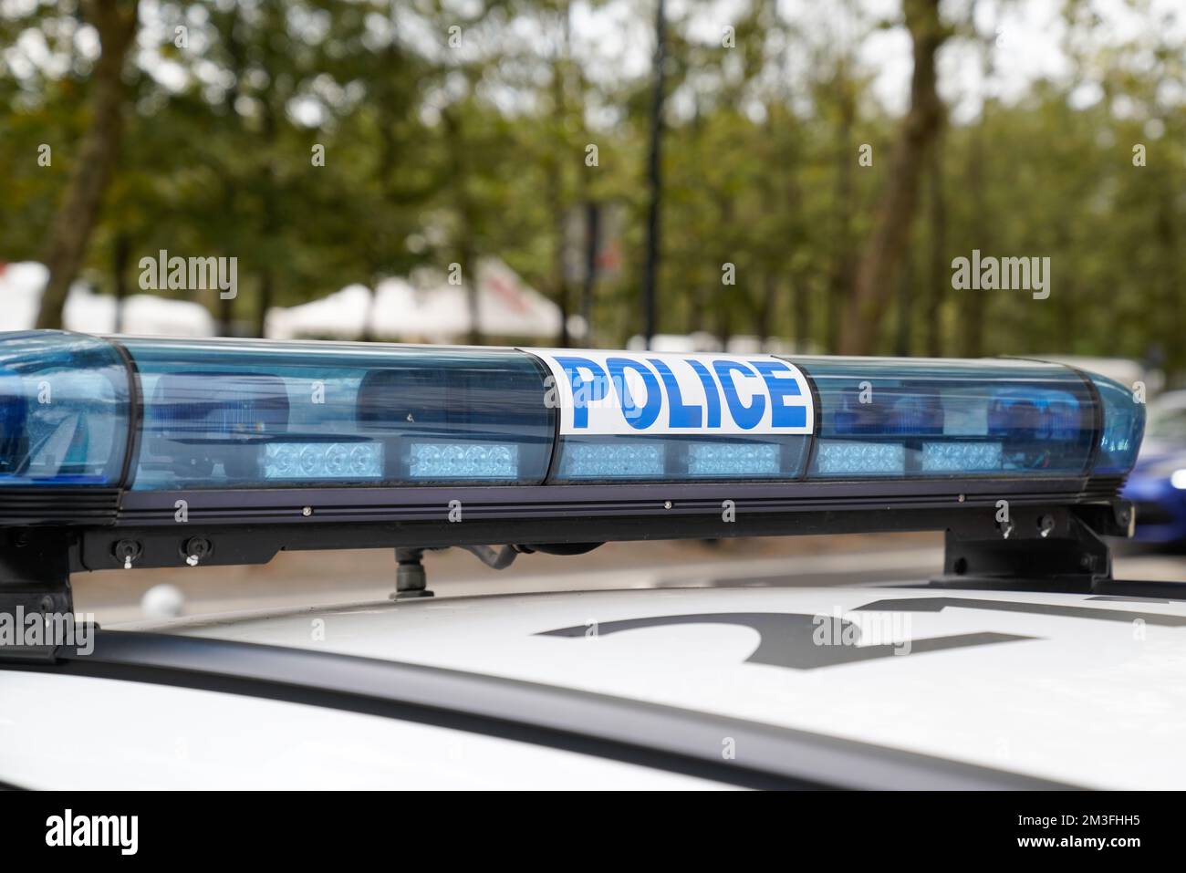 Bordeaux , Aquitaine France - 08 20 2022 : police beacon city car ...