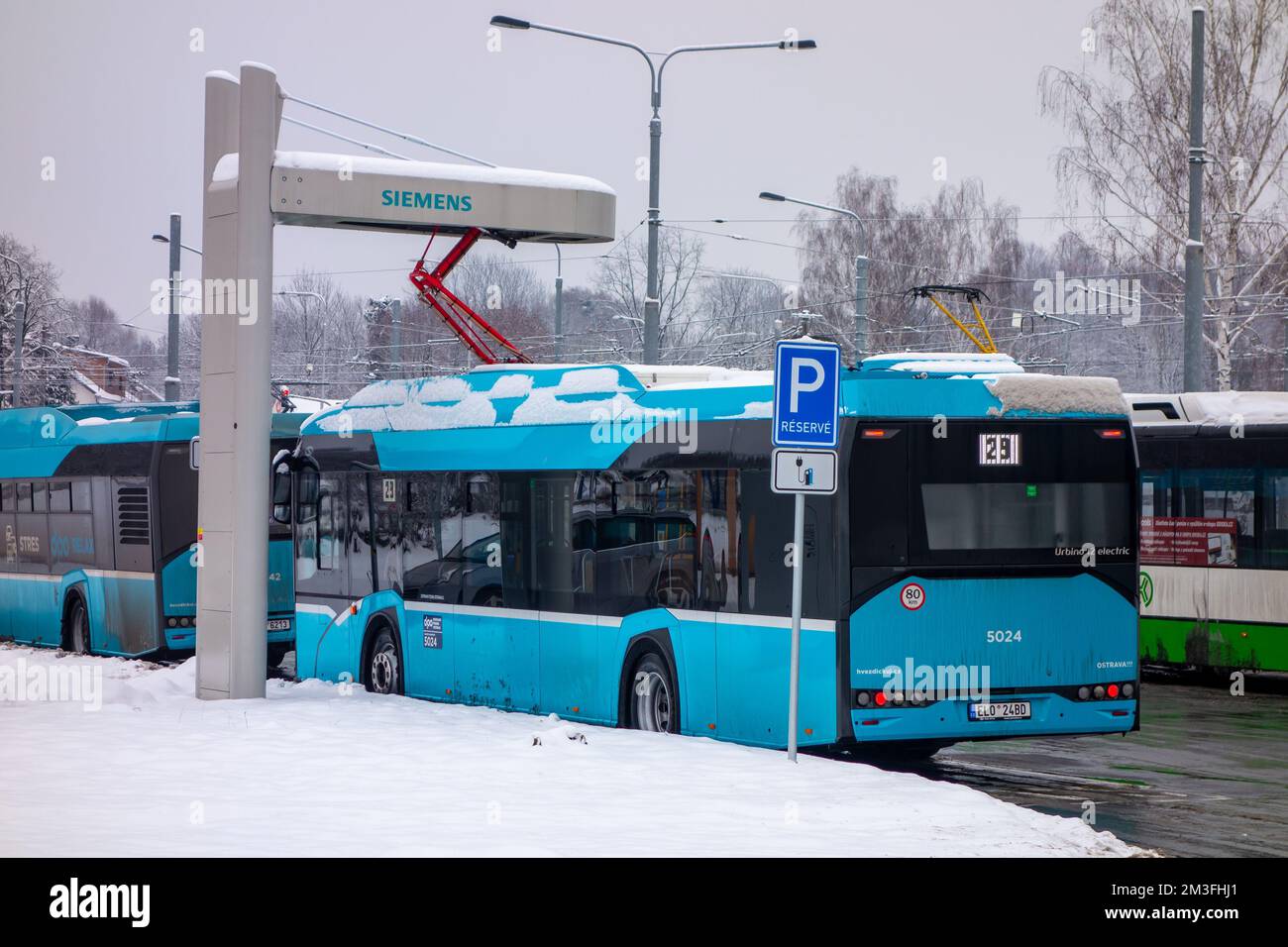 OSTRAVA, CZECH REPUBLIC - DECEMBER 15, 2022: Solaris Urbino 12 Electric ...