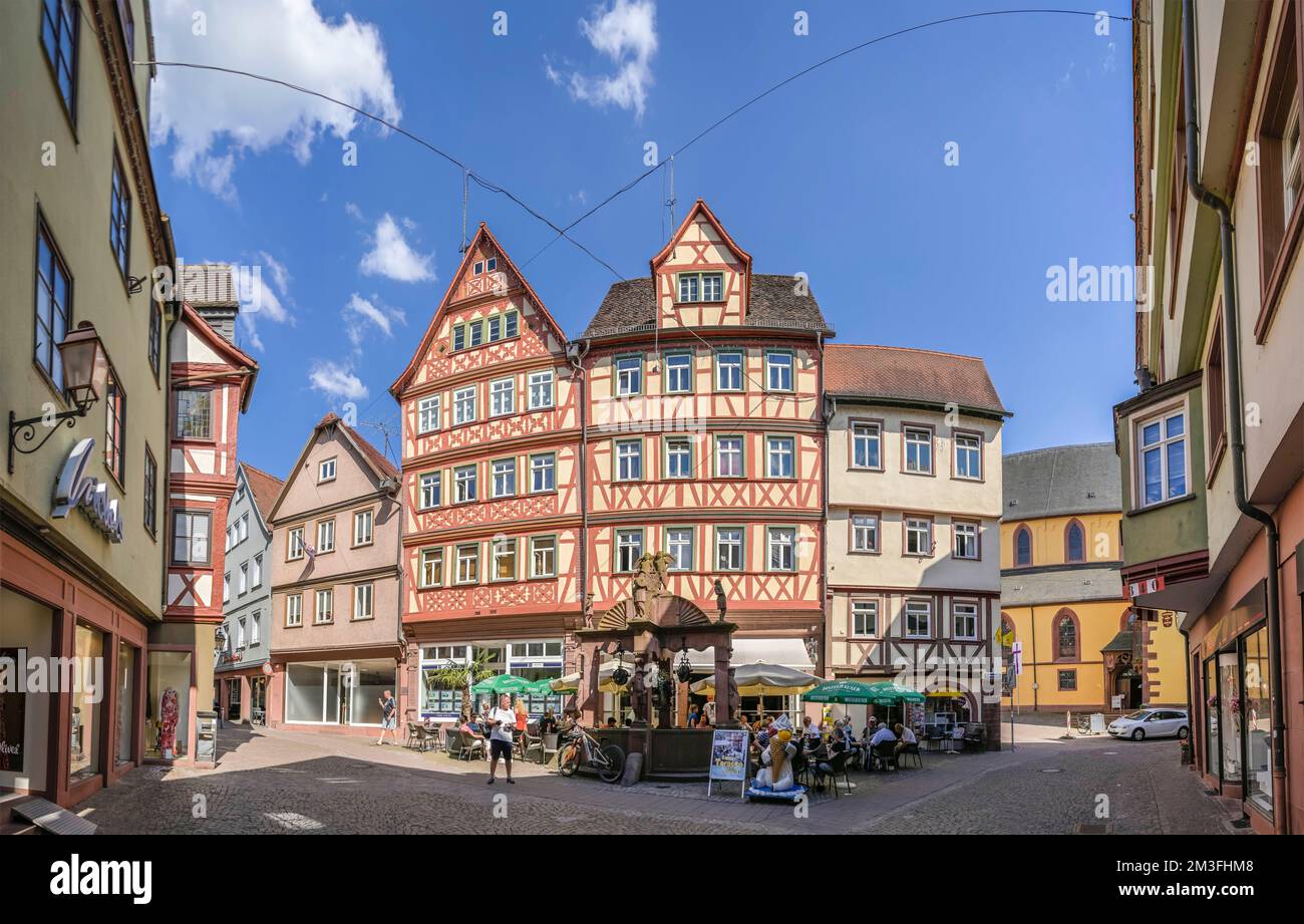 Altbauten, Rathausgasse, Mühlenstraße, Altstadt, Wertheim, Baden ...