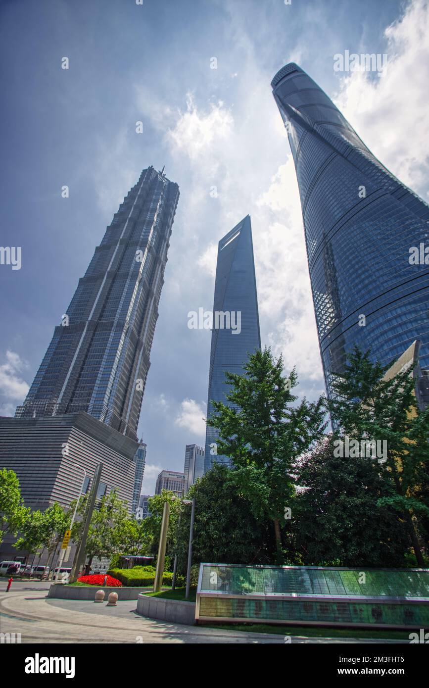Shanghai World Financial Center,Shanghai tower and Jin Mao Tower ...