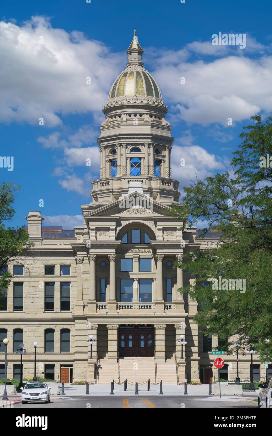 Exterior of the historic Wyoming State Capitol building in Cheyenne ...