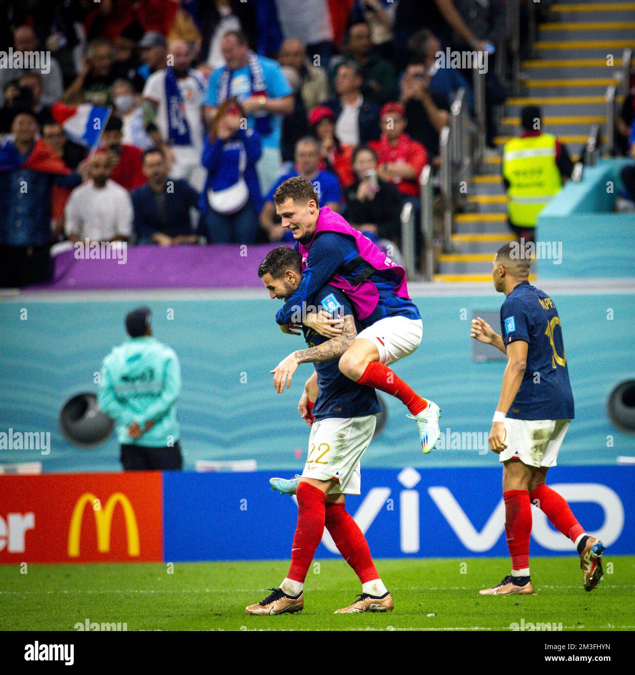 Doha, Qatar. 14th Dec, 2022. Theo Hernandez (FRA) Benjamin Pavard (FRA ...