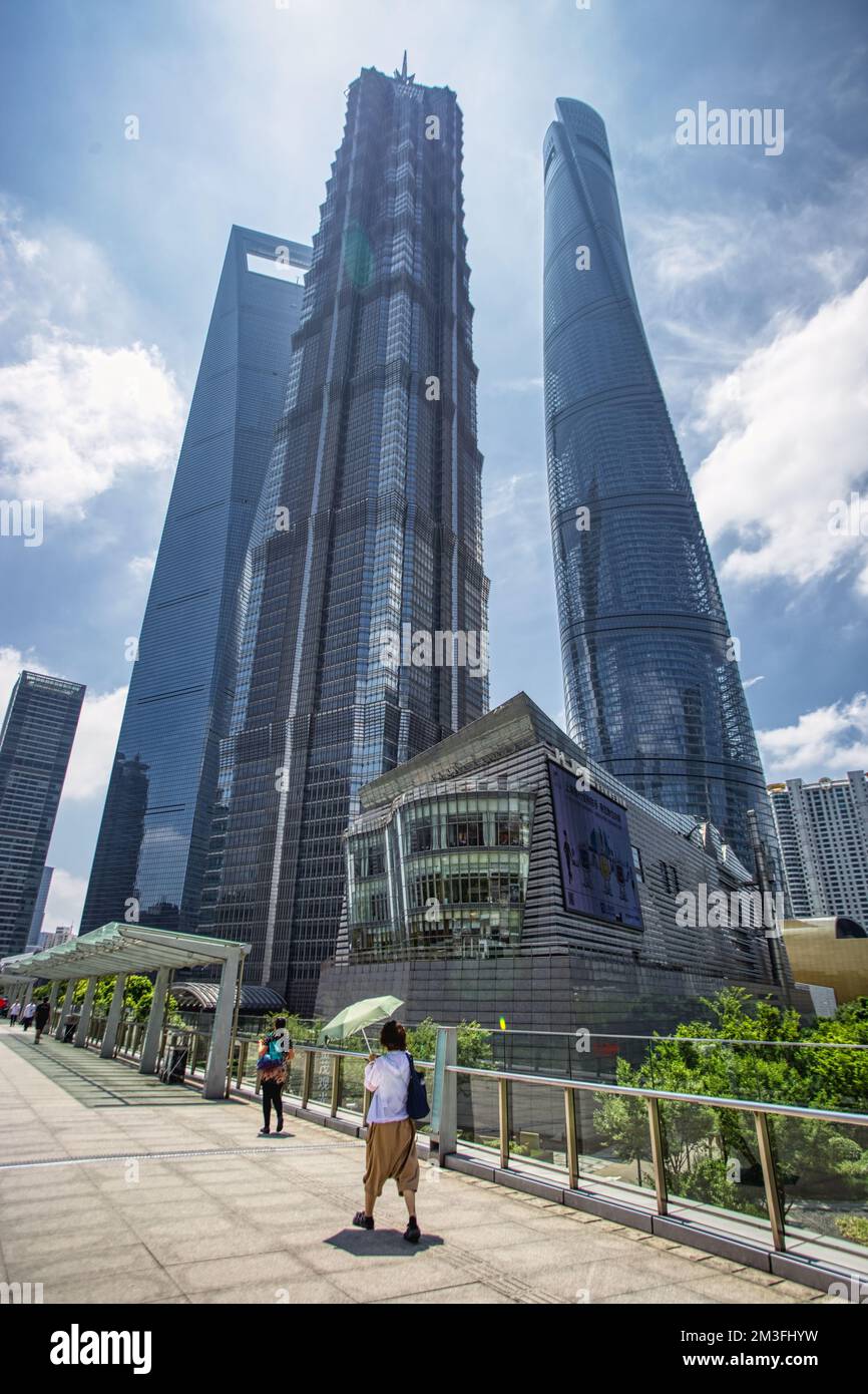 Shanghai World Financial Center,Shanghai tower and Jin Mao Tower ...