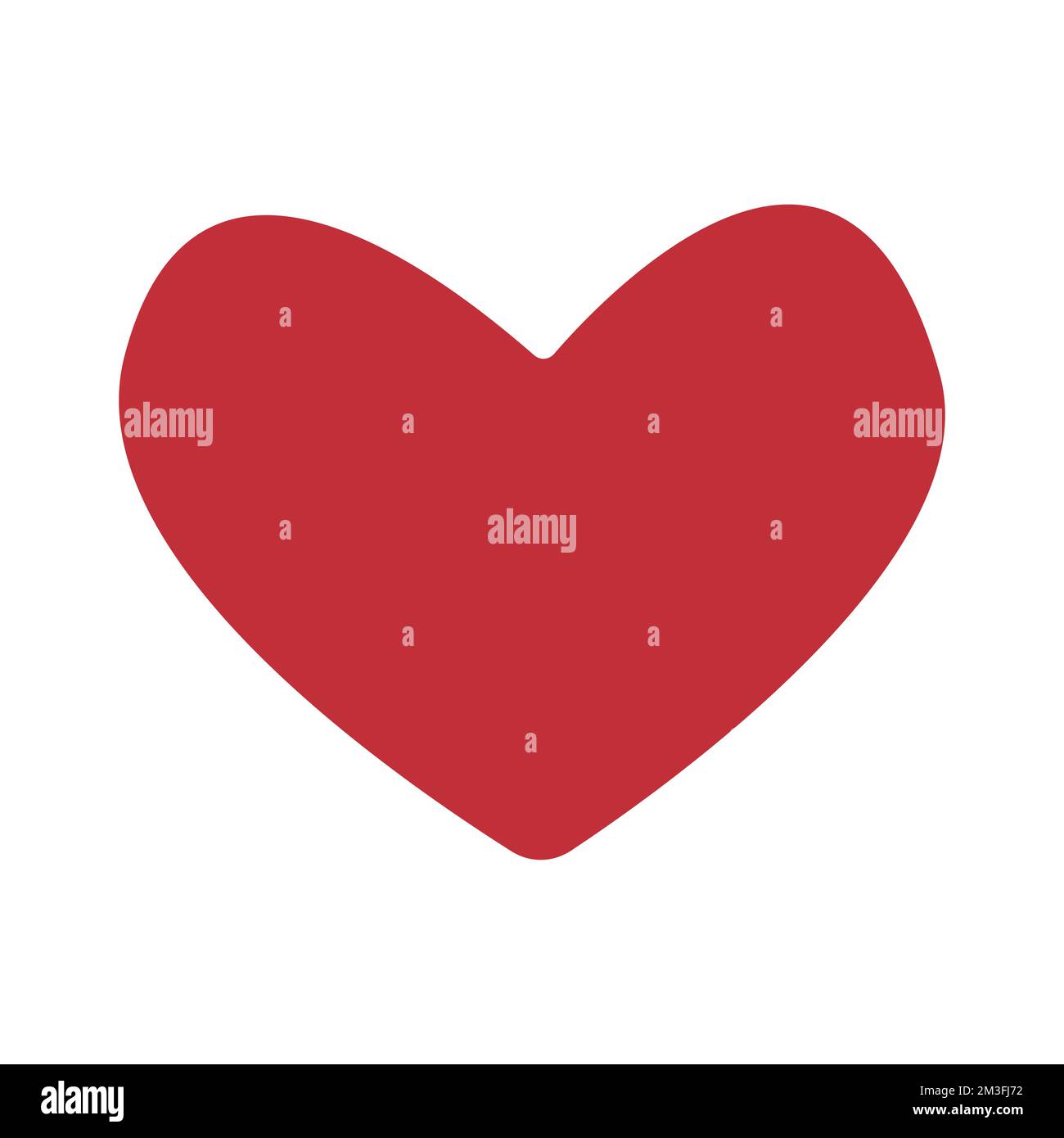 Vector hand drawn flat red heart Stock Vector Image & Art - Alamy
