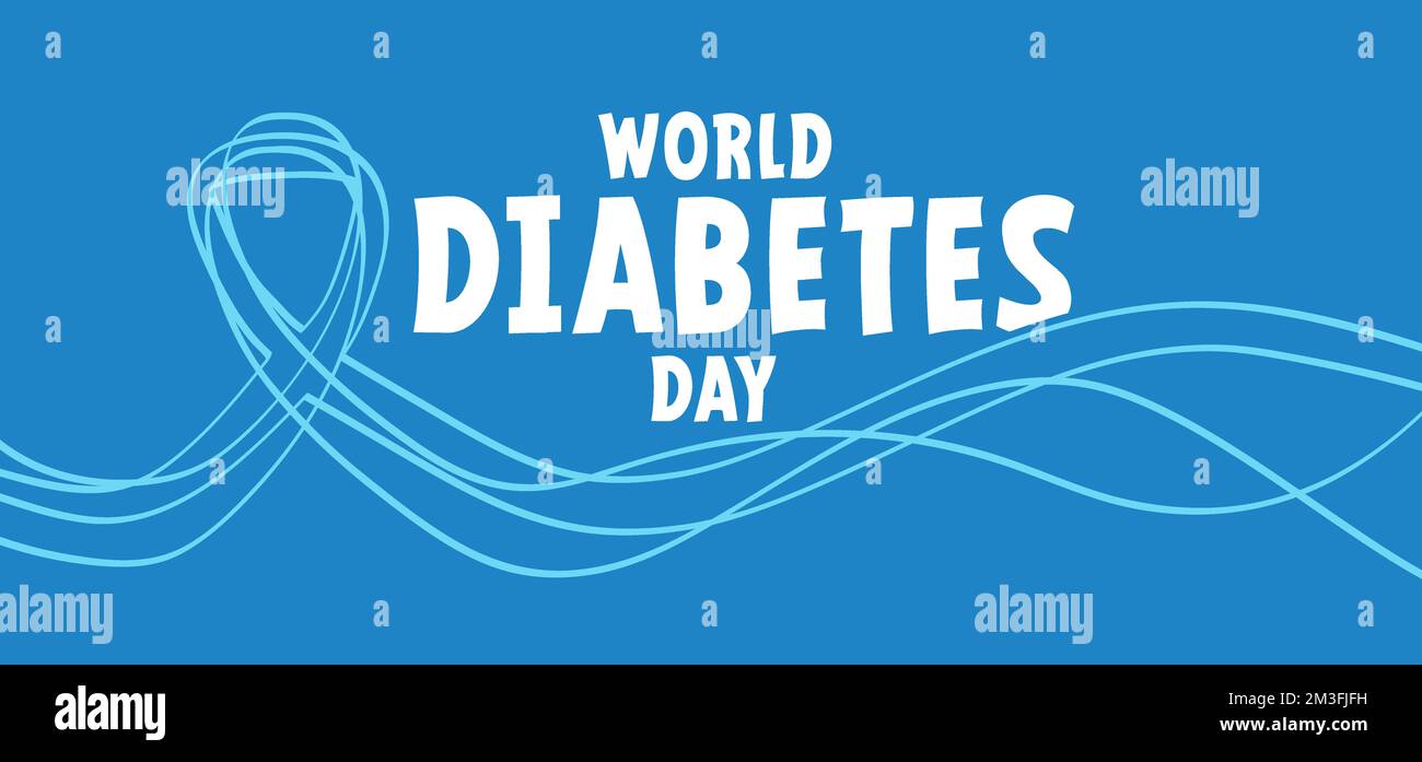 World diabetes day, diabetic ribbons. Vector banner. Diabetic blue ...