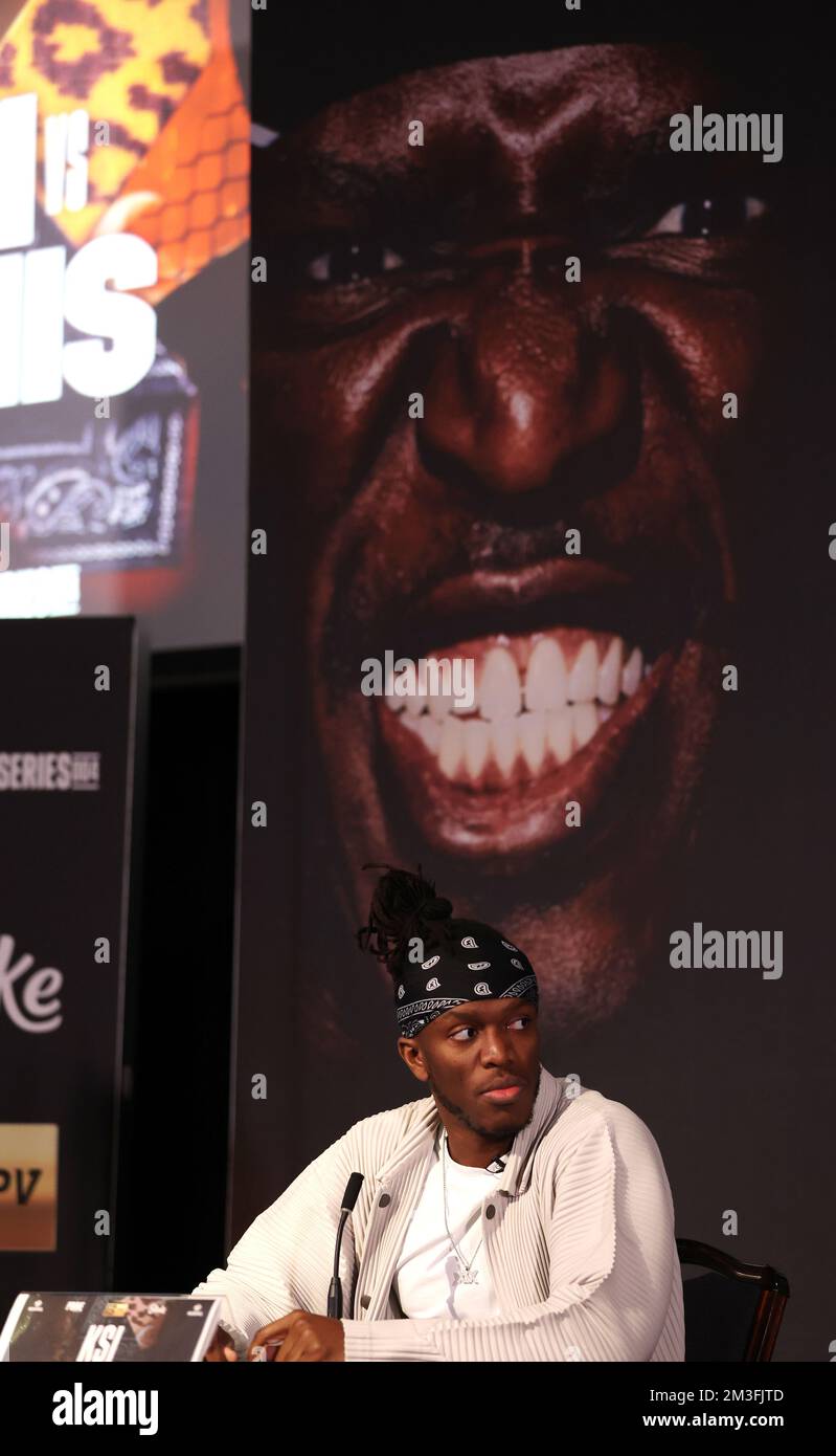 KSI during a press conference at the Glaziers Hall, London. Picture ...