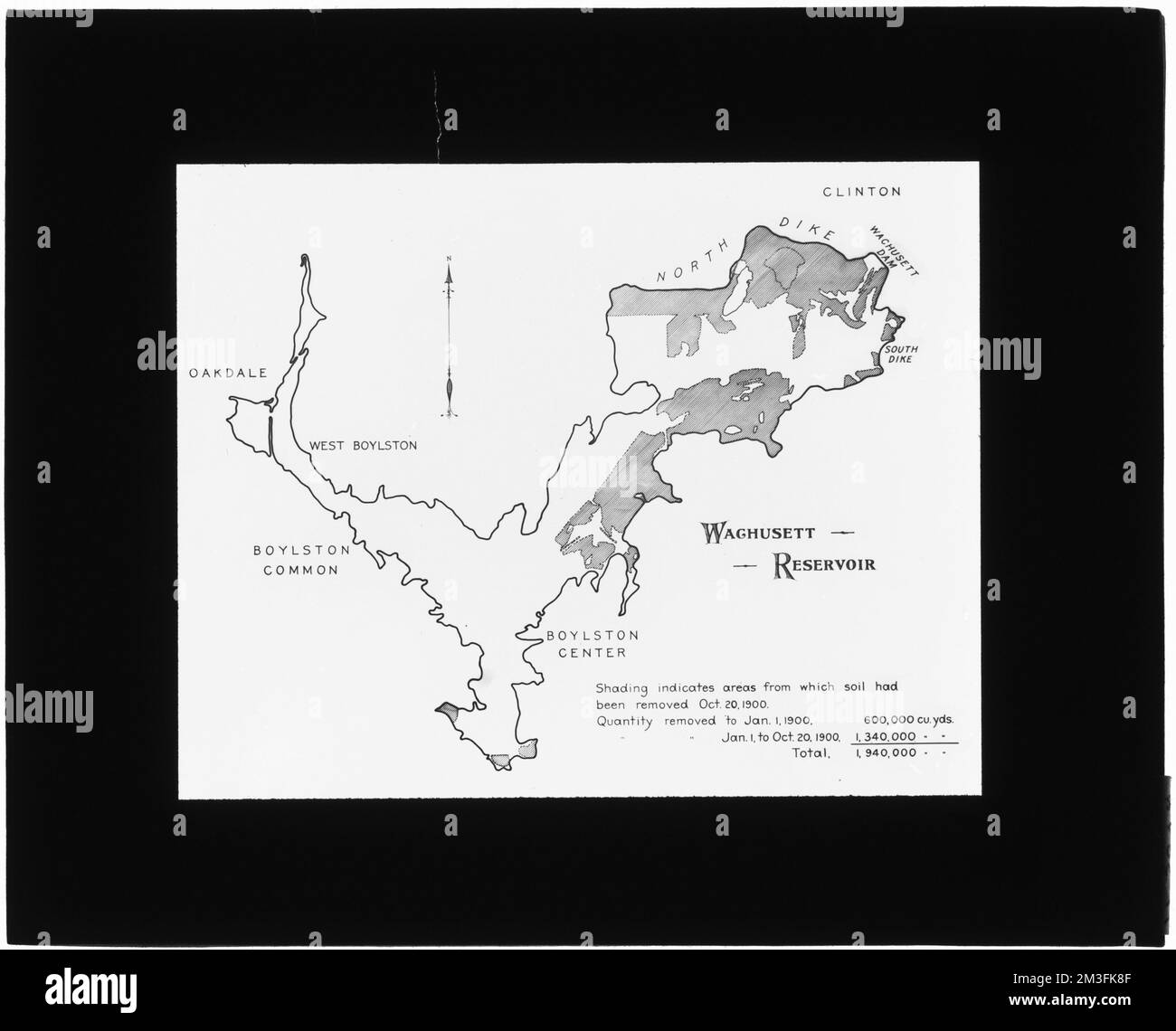 Maps, Wachusett Reservoir, soil removal, Mass., 1900 , waterworks ...