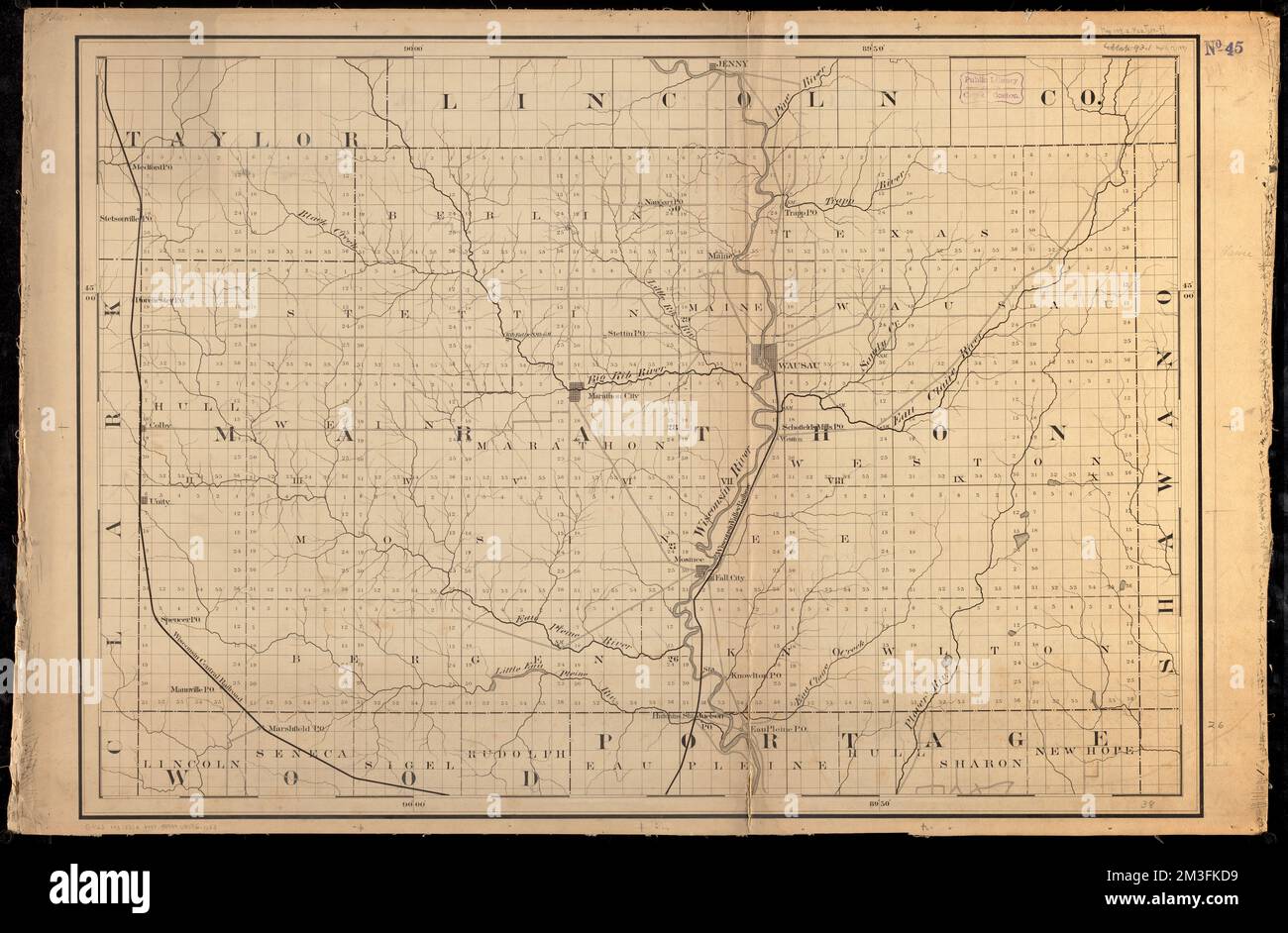 Marathon, Wis. , Marathon County Wis., Maps, Manuscript maps Norman B ...