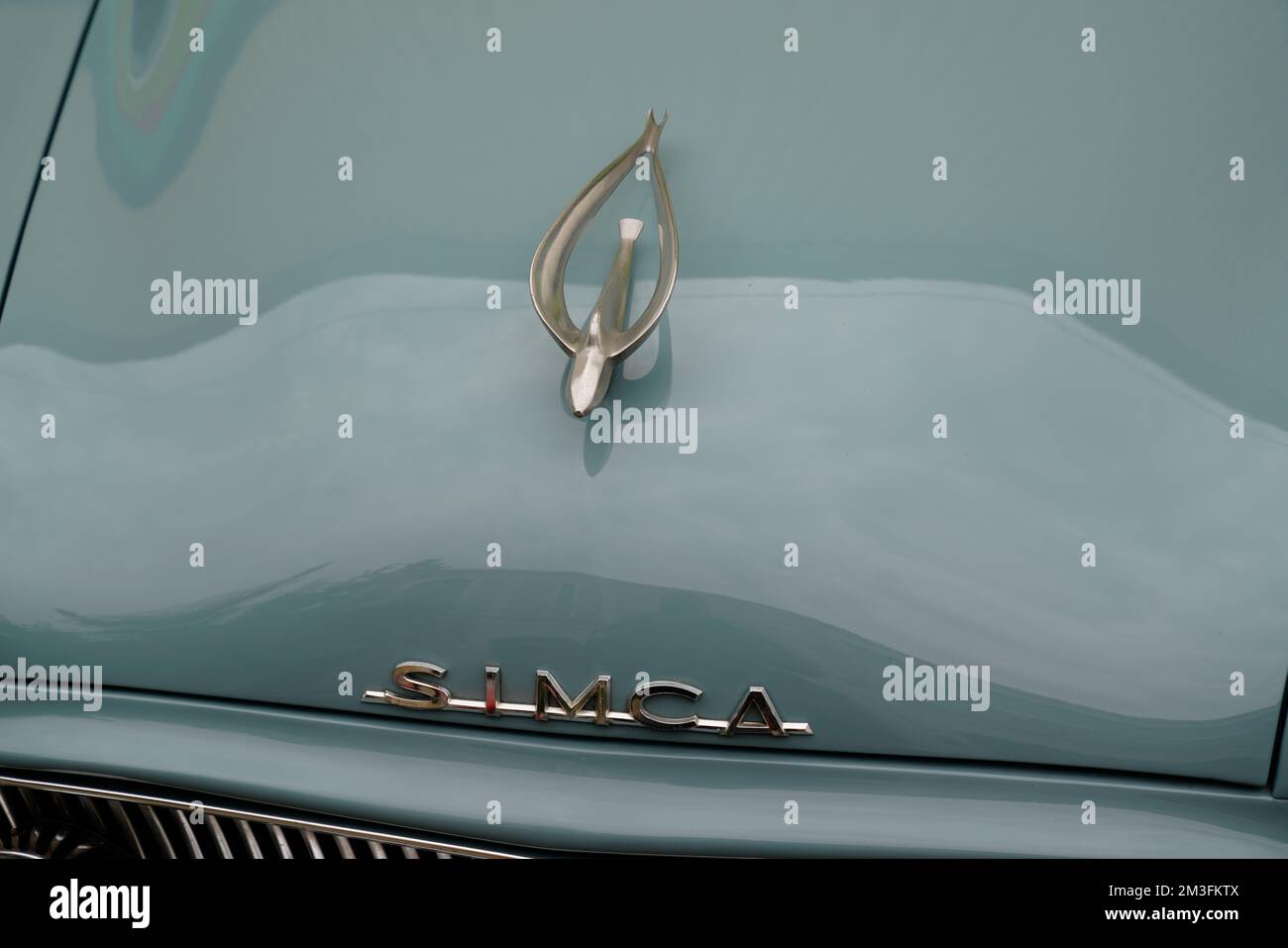 Bordeaux , Aquitaine France - 11 12 2022 : Simca aronde p60 logo text ...