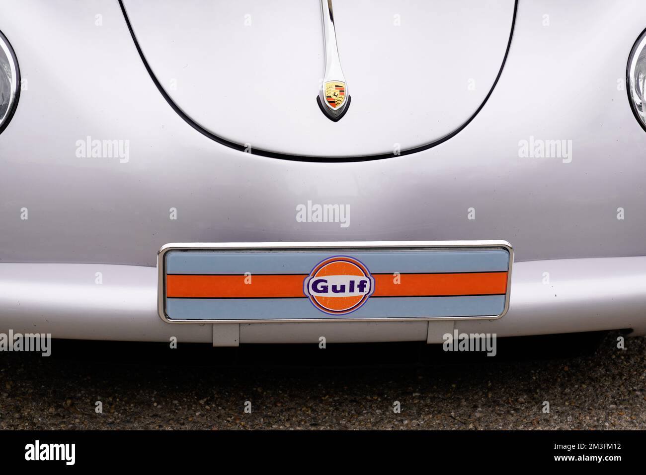 Bordeaux , Aquitaine France - 11 12 2022 : Porsche 356 and gulf brand ...