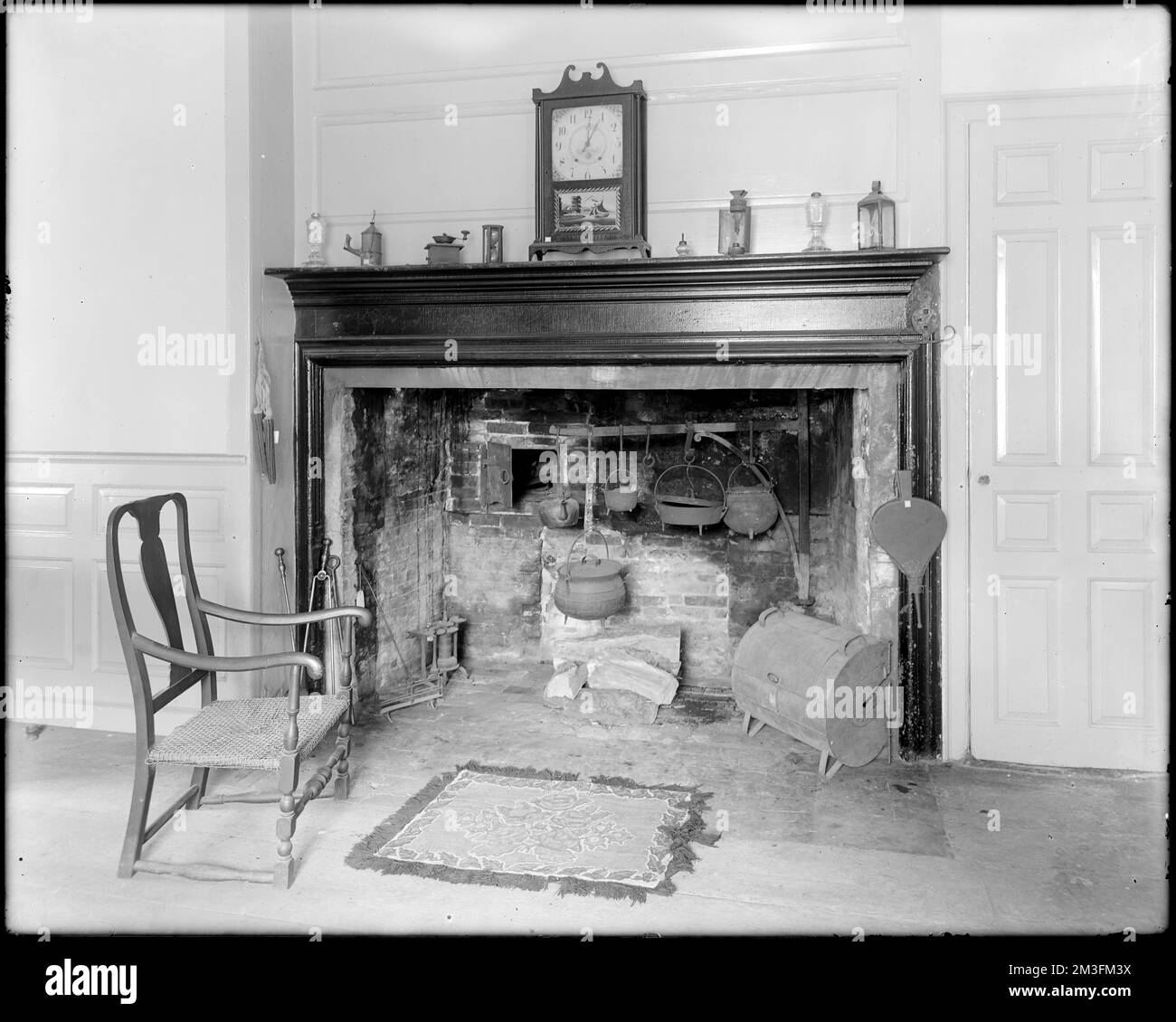 Marblehead, 169 Washington Street, interior detail, fireplace, Jeremiah ...