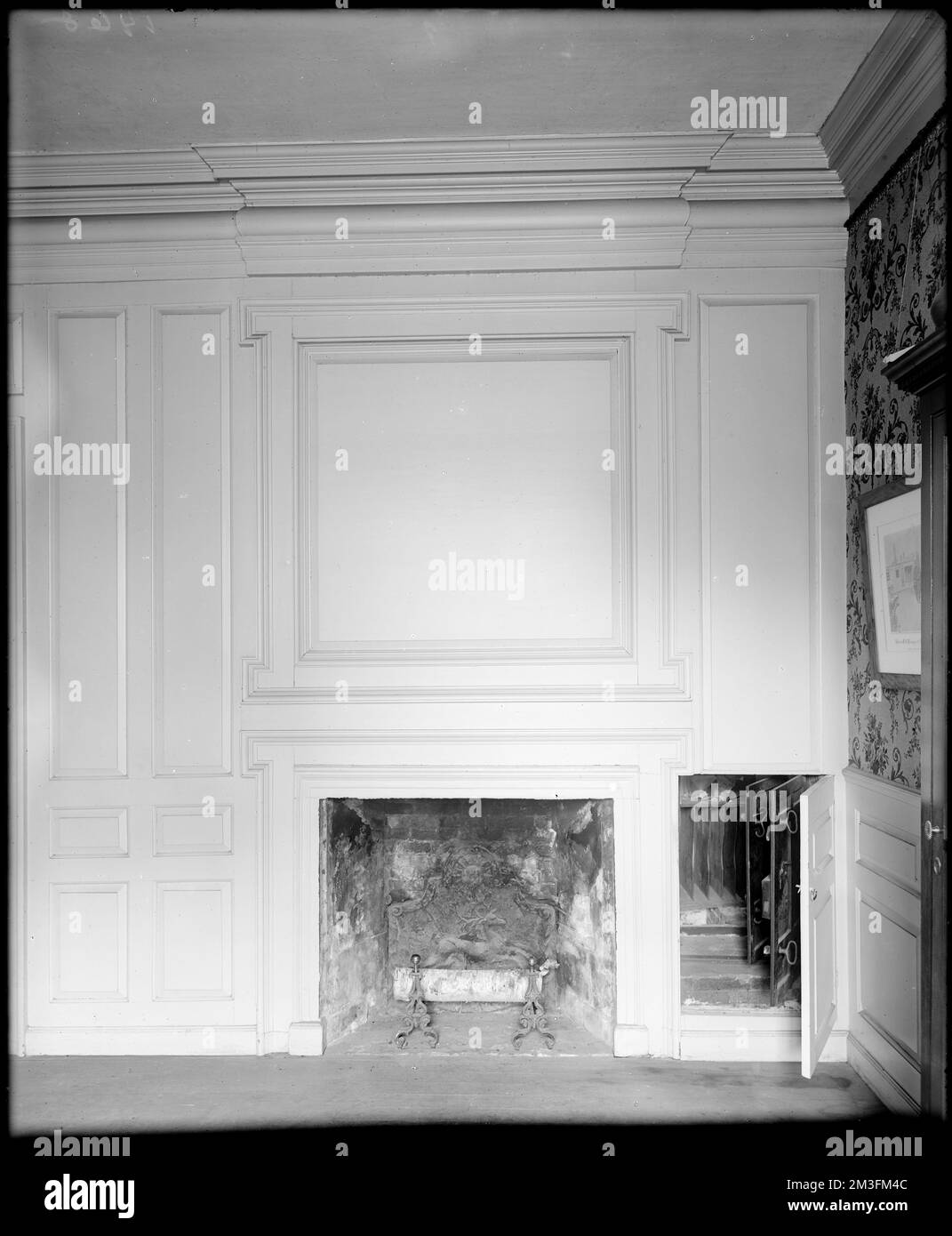 Marblehead, 169 Washington Street, interior detail, fireplace, Jeremiah ...