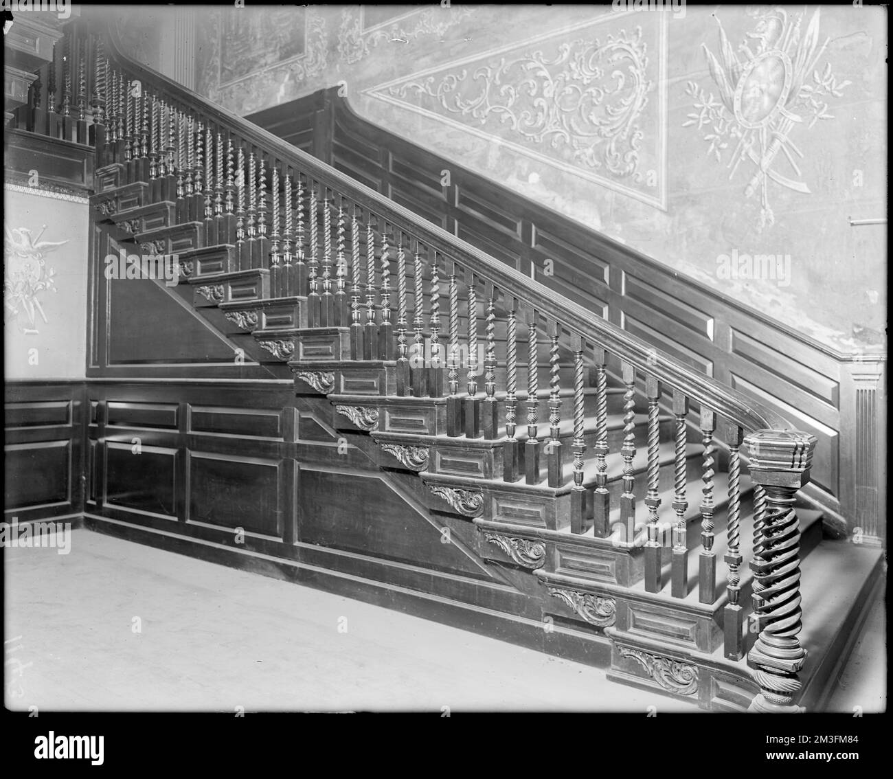 Marblehead, 169 Washington Street, stairway, Saint Jeremiah Lee mansion ...