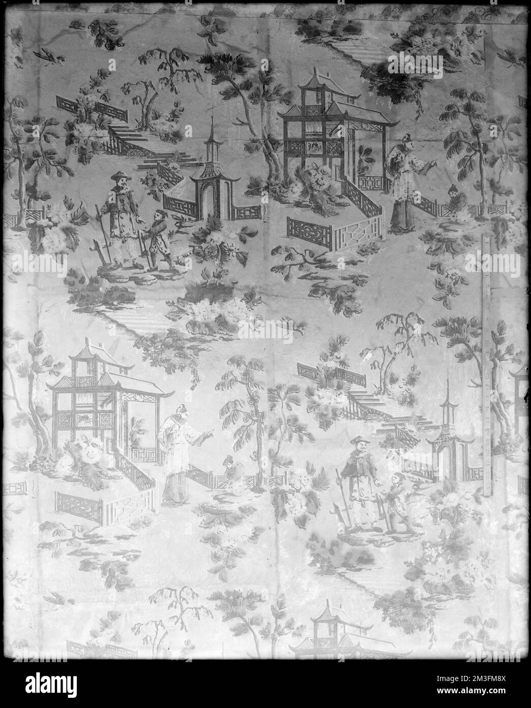 Marblehead, 169 Washington Street, wallpaper, hall, third floor ...