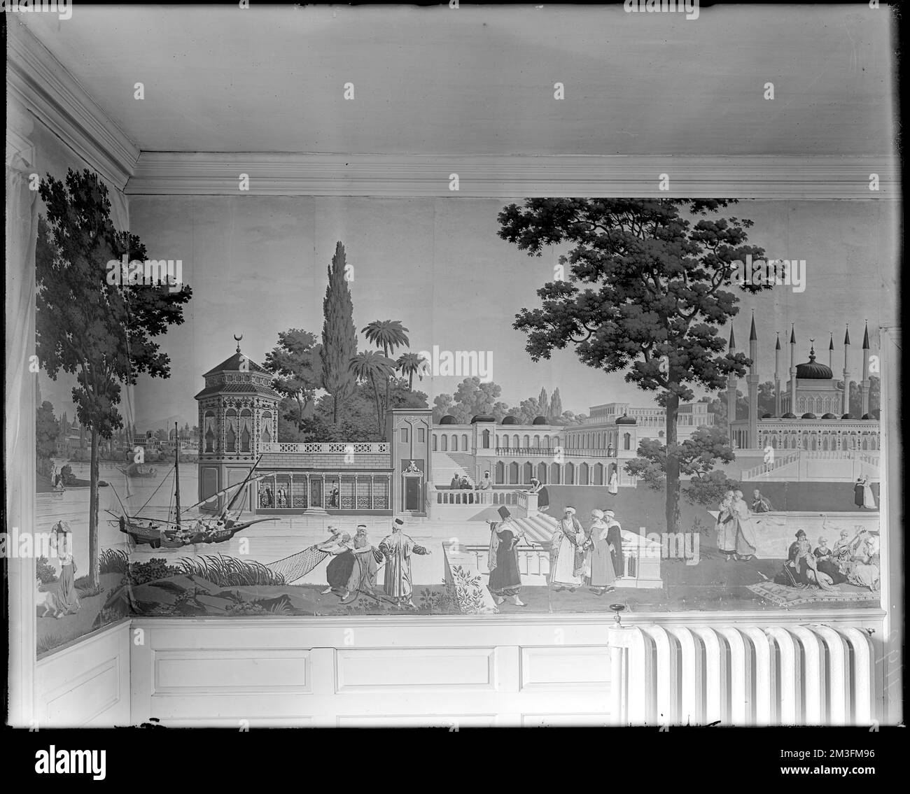 Marblehead, 185 Washington Street, interior detail, wallpaper, Samuel ...