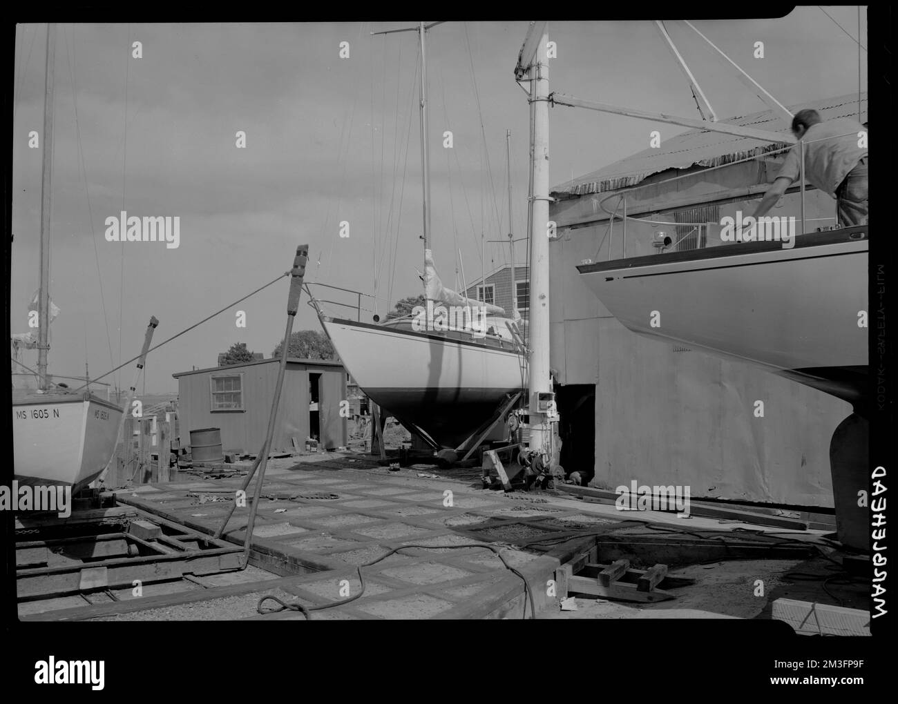 Marblehead, dry dock , Boats, Boat & ship industry. Samuel Chamberlain ...