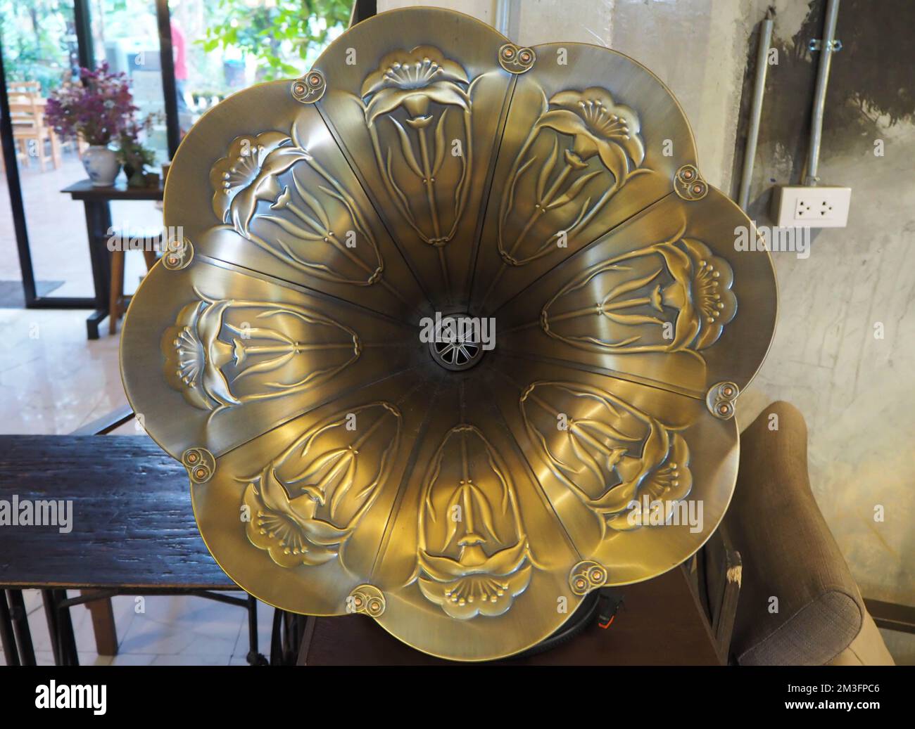 Large antique gold audio player Stock Photo - Alamy