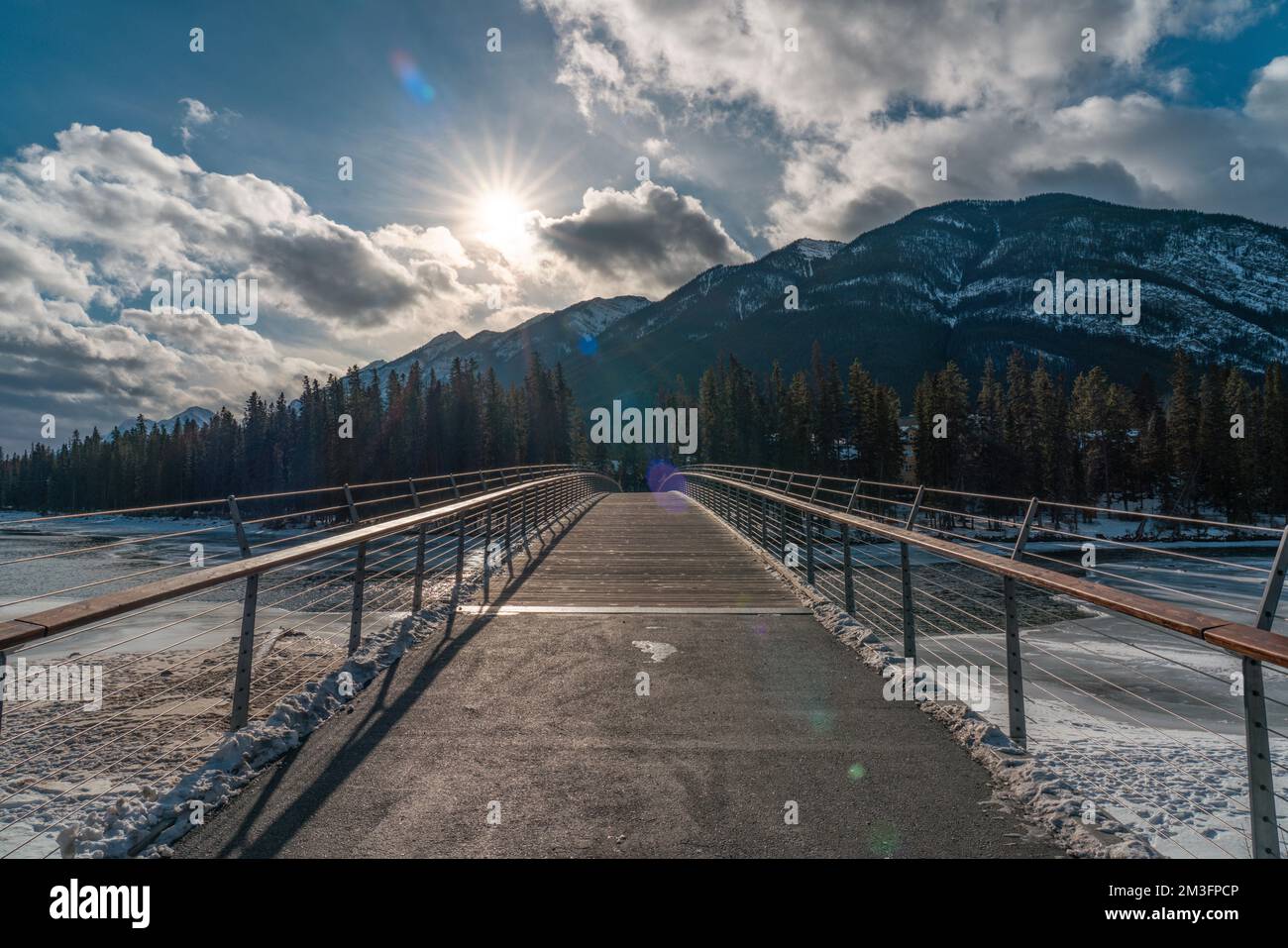 Banff Pedestrian Bridge Stock Photo - Alamy