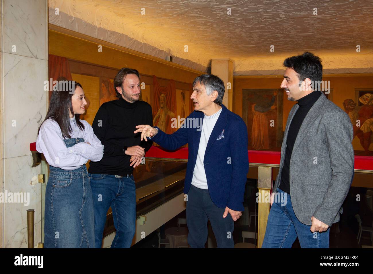 2022 december 13 - Italy, Milan, Manzoni Theater - Actors photo call ...